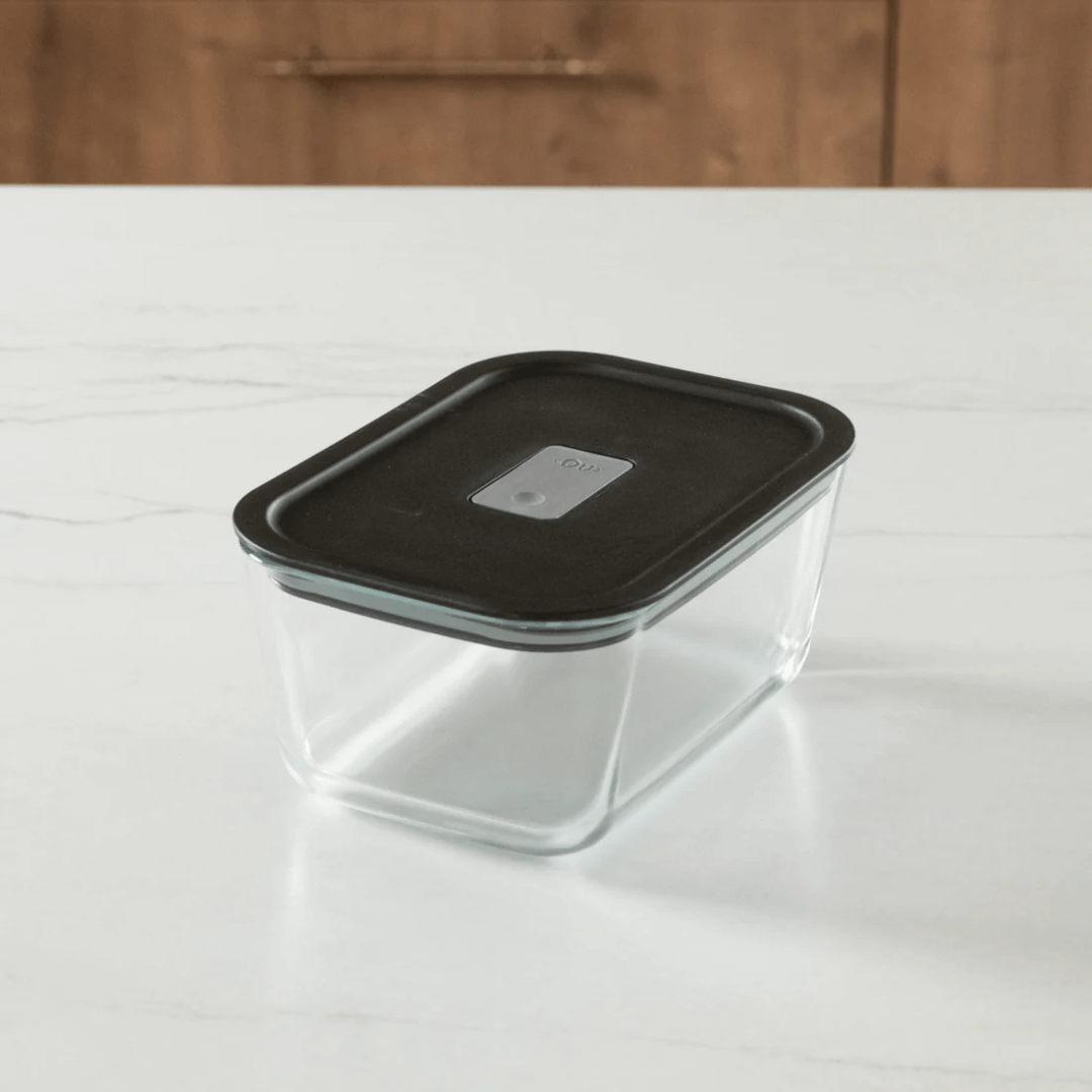 Pote de Vidro com Tampa Hermética Preta – Ela Decora